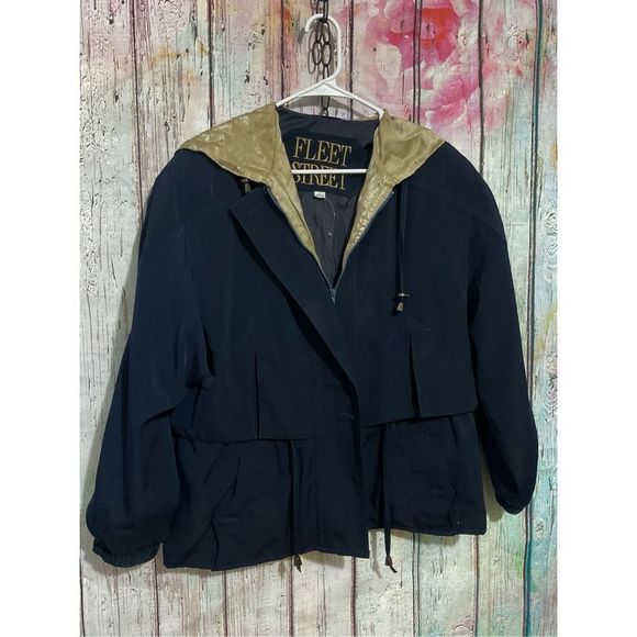 fleet street | Jackets & Coats | Vintage Fleetstreet Sz S Navy Blue ...